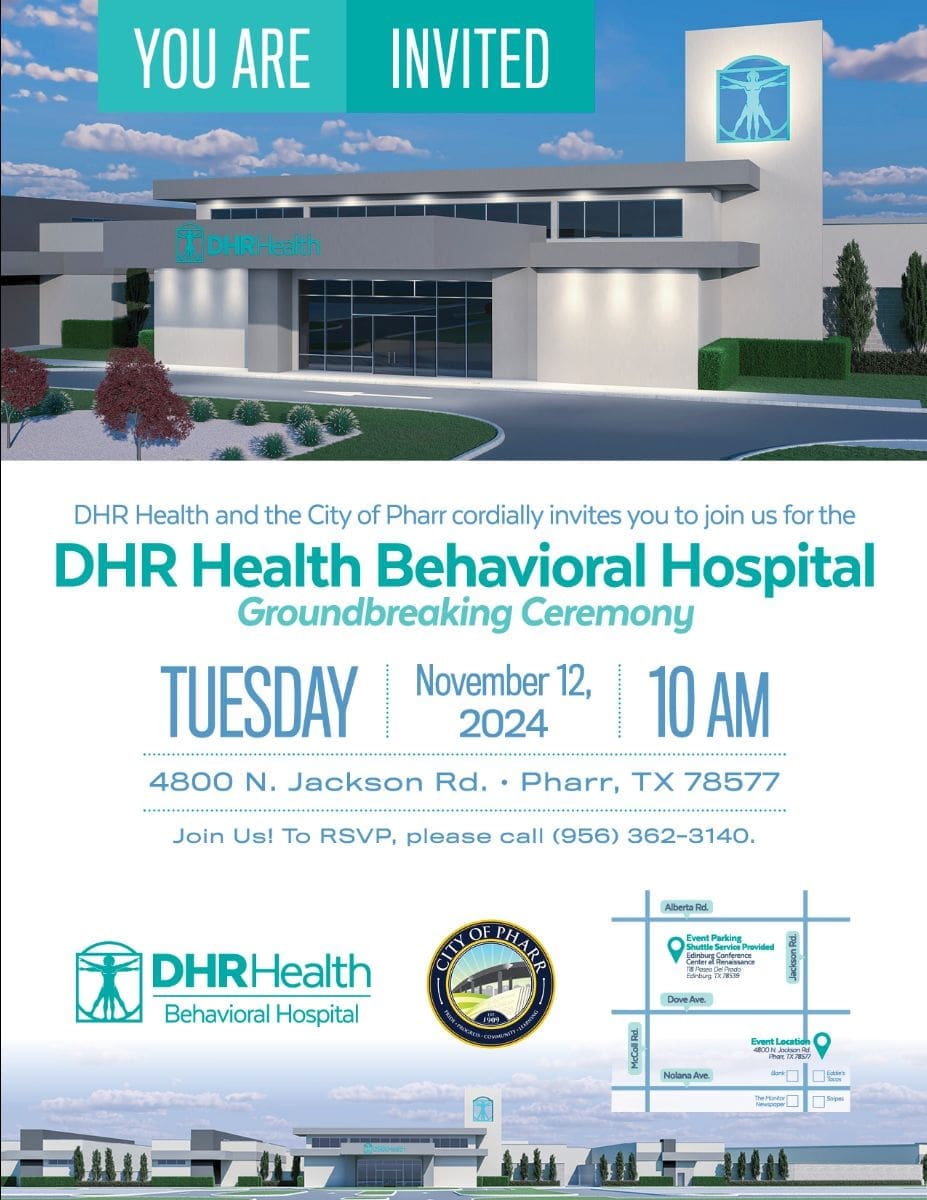 DHR Health, City of Pharr to Host Groundbreaking for New Behavioral Health Hospital on Tue., 11/ ...